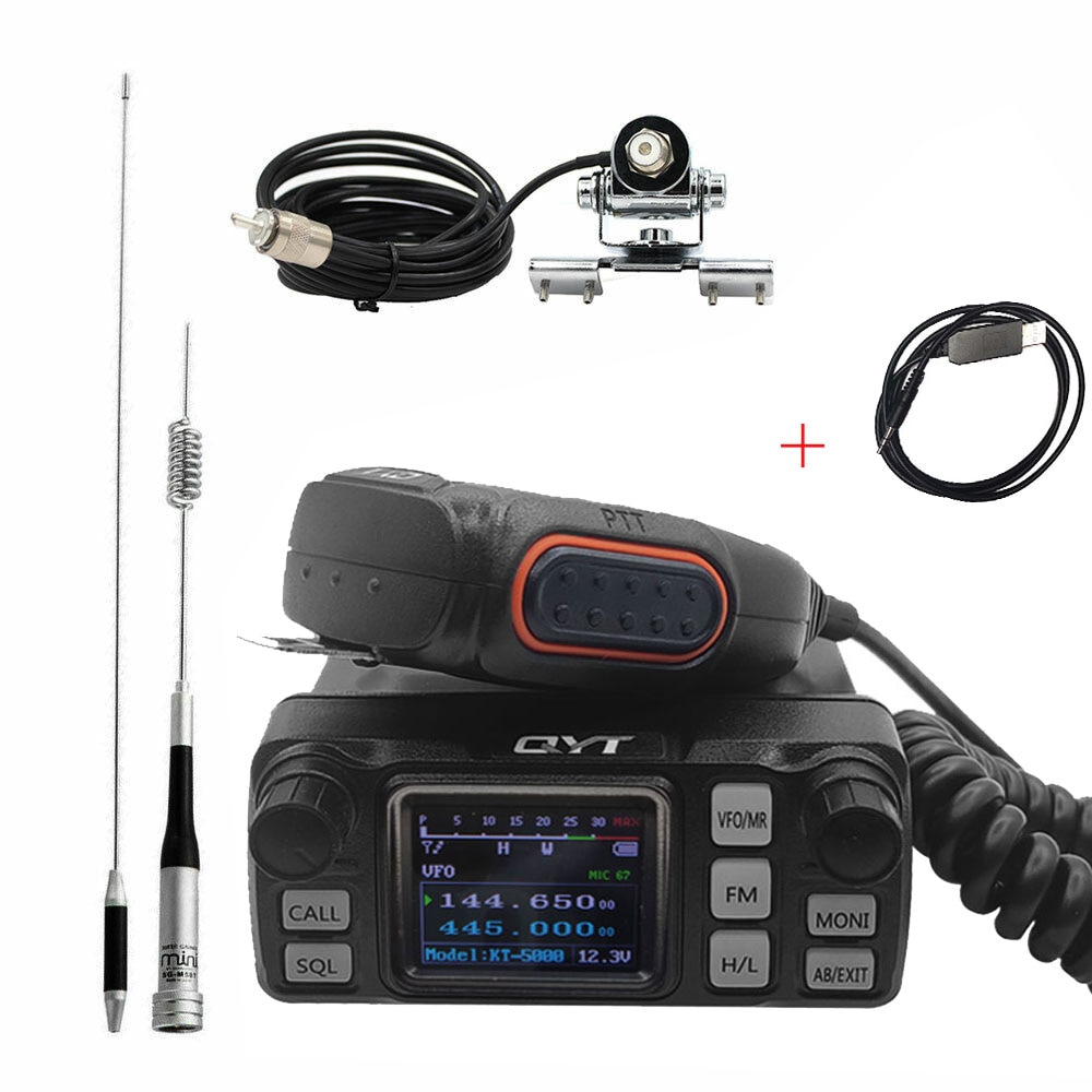 QYT KT-5000 25W Mini Radio Stations 10KM Dual Band 136-174/400-480MHZ ...