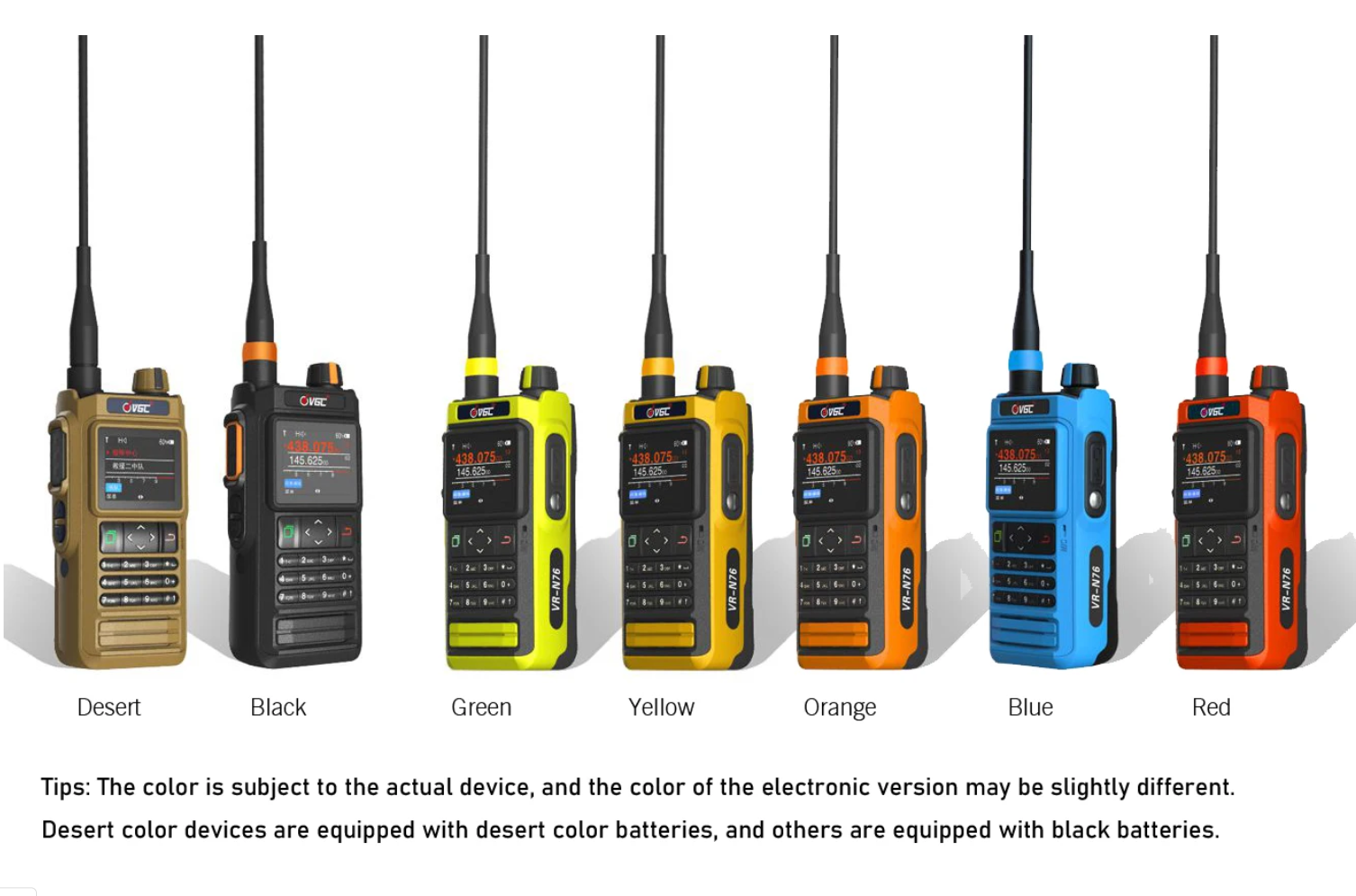 8 colors Waterproof VR-N76 Transparent Walkie Talkie With GPS ...