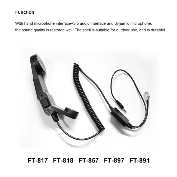 H250-FT8 hand microphone adapted to Yaesu car platform FT-817/FT818 ...